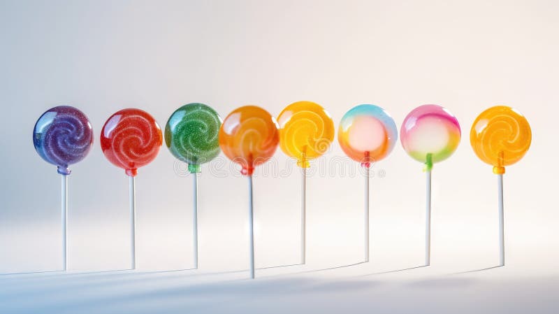 A Row of Lollipops Sitting on Top of Each Other Stock Illustration ...