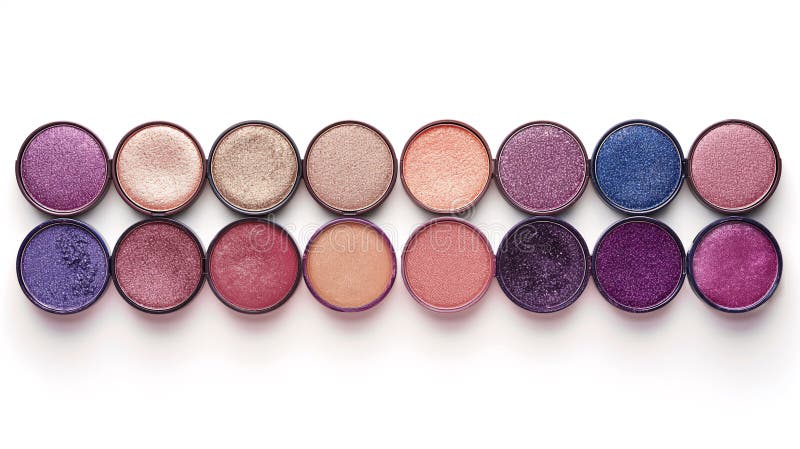 A Row of Makeup Containers with Different Colours Stock Illustration ...