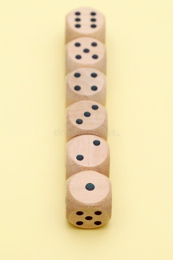 Row of many wooden dice stock photo. Image of loss, game - 83073926