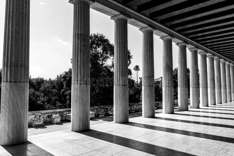 Row of Marble Columns of a Building Stock Photo - Image of architecture ...