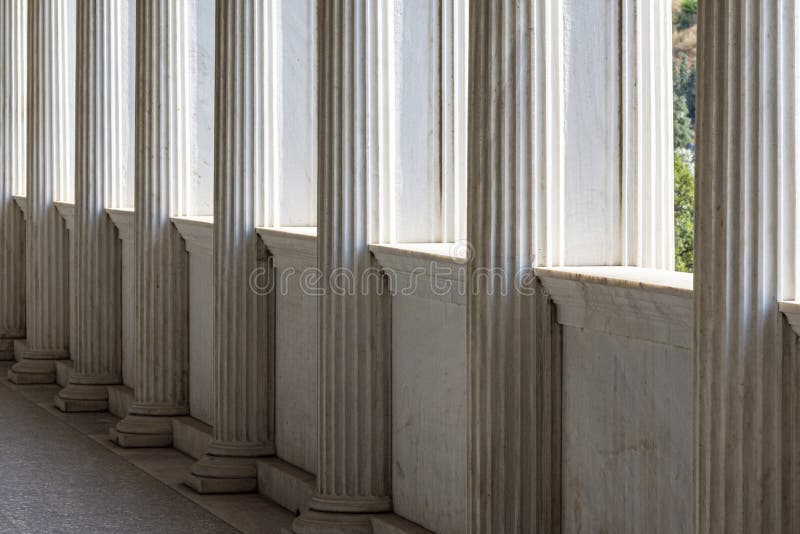 Row of Marble Columns of a Building Stock Photo - Image of museum ...