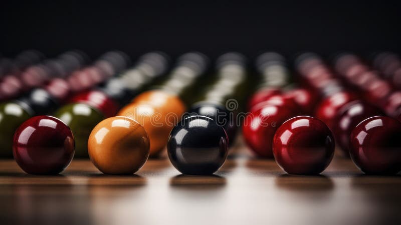 A Row of Marbles on a Table with Different Colors, AI Stock Photo ...