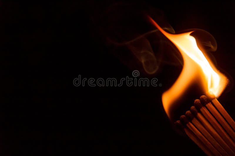 A Row of Matches Being Ignited Stock Photo - Image of destruction ...