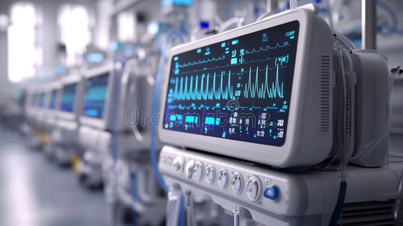 Intensive Care Unit, with Medical Machines and Monitoring Equipment ...