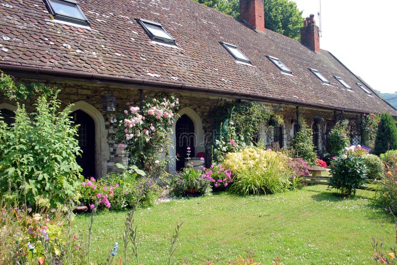 Row of medieval cottages stock image. Image of ancient - 986679