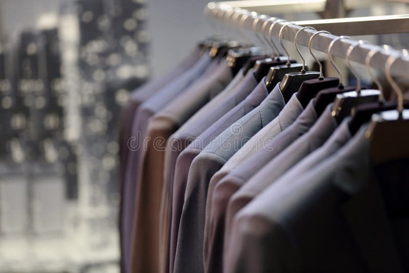 Row of Men`s Suits Hanging on Hanger Stock Image - Image of group ...
