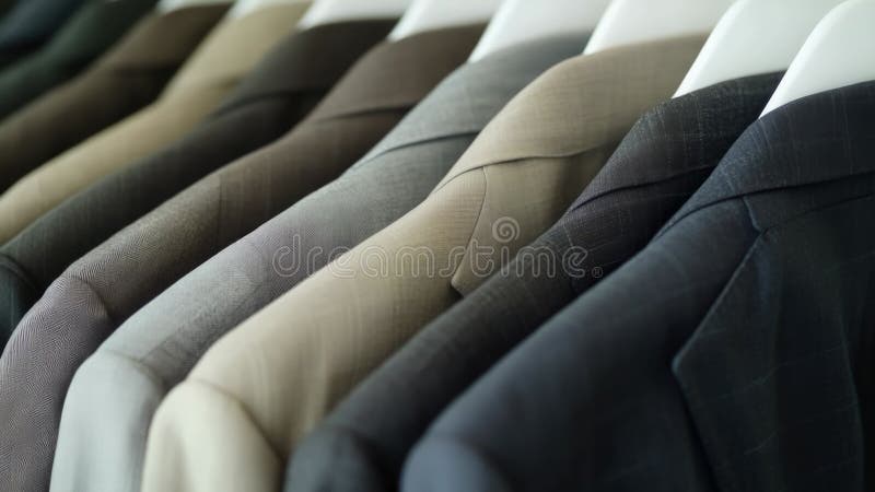 Row of Men S Suits Hung on a Rack, Ready for Selection Stock Video ...