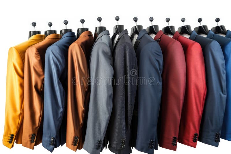 Row of men s suits on rack stock photo. Image of suits - 375123240
