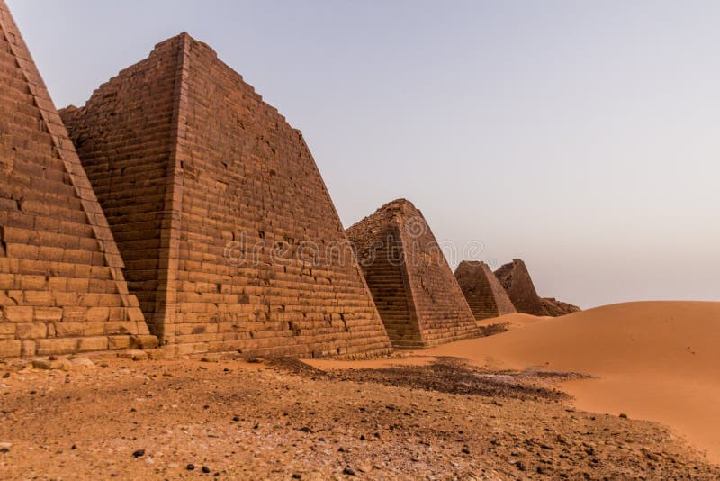 Row of Meroe Pyramids in Sud Stock Image - Image of ancient, site ...