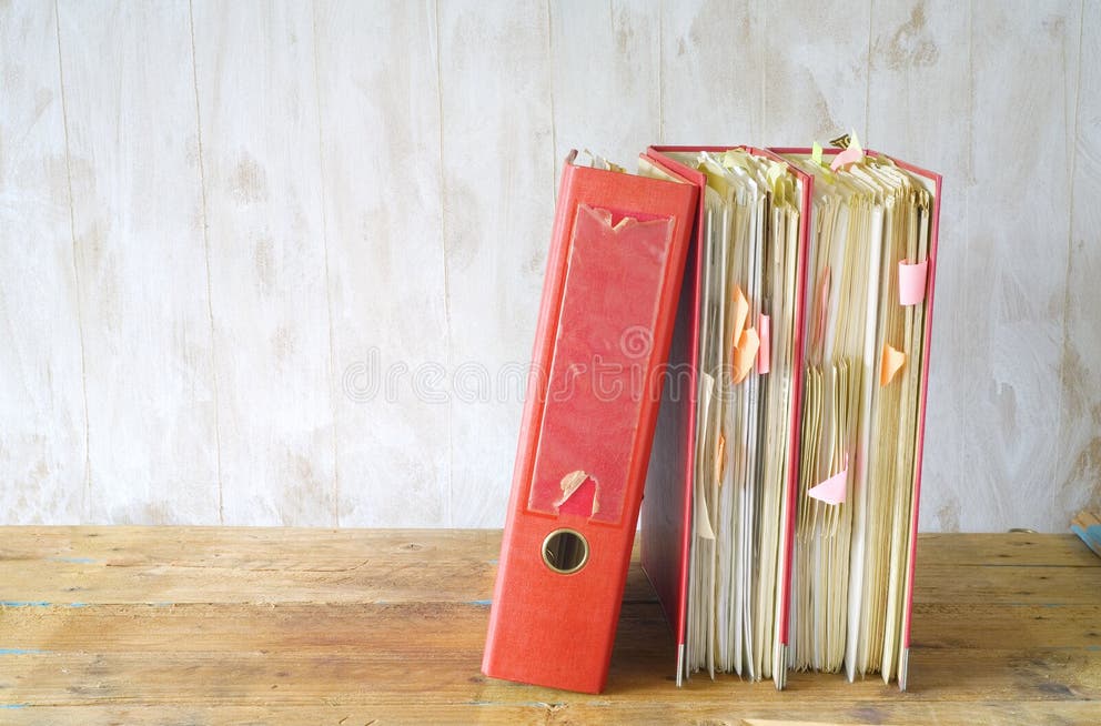 Row of messy file folders, stock photo. Image of manual - 43016826