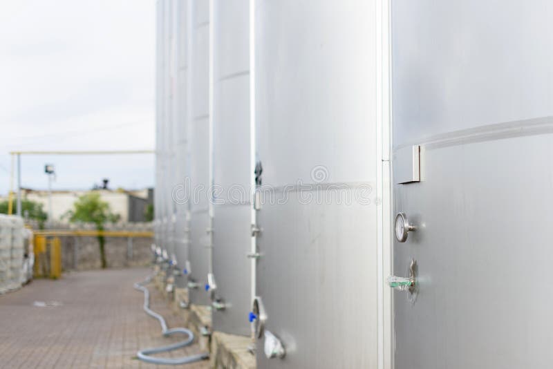 Row of Metal Containers stock photo. Image of industry - 49130730