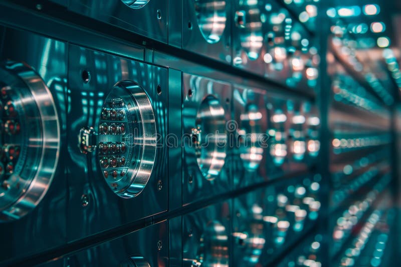 A Row of Metal Cylinders with a Shiny Surface Stock Photo - Image of ...