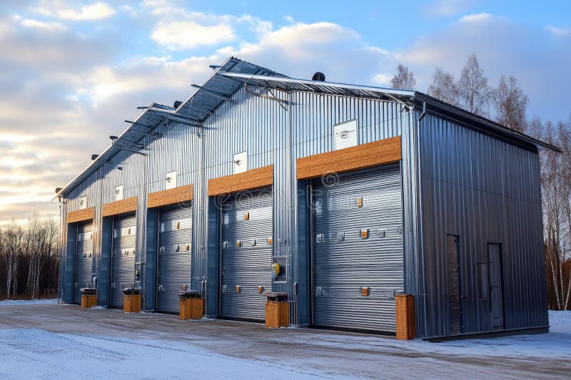 Row of Metal Garage Doors in a Row Stock Illustration - Illustration of ...