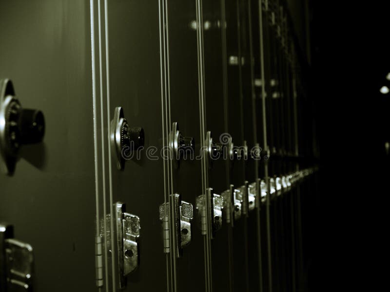 Row of Metal Lockers stock image. Image of combination - 2352137