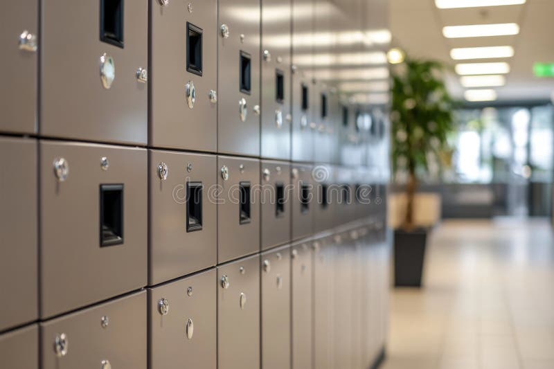 A Row of Metal Lockers in a Typical School Hallway, Ideal for ...