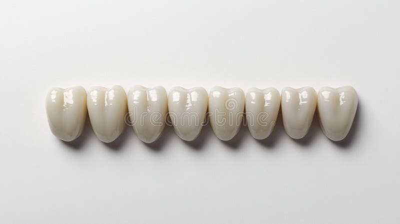 Row of Minimalist Teeth, Smooth and Neatly Aligned in Ivory Tones Stock ...