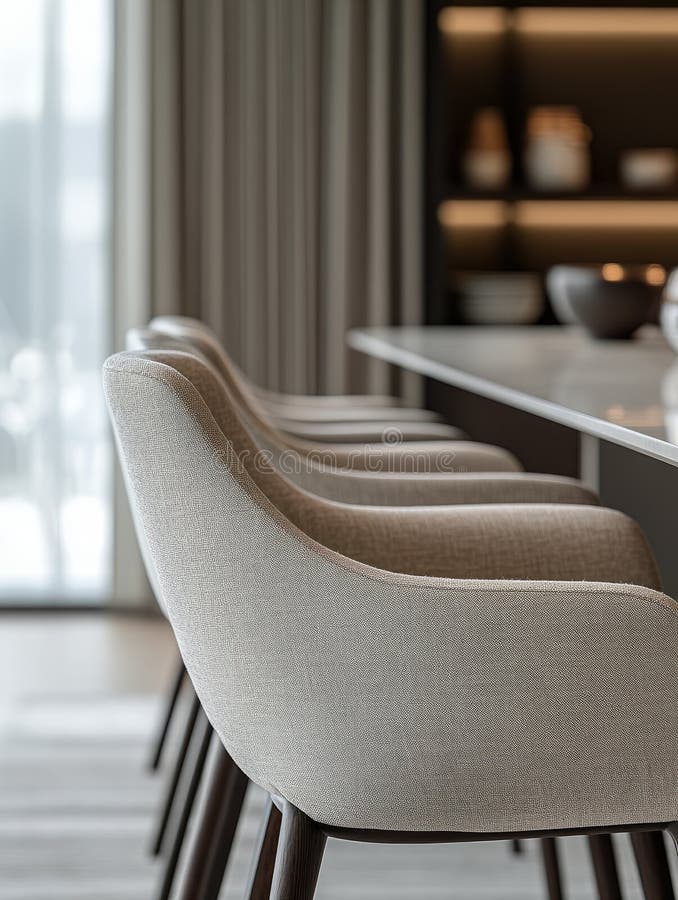 Row of Modern Chairs in a Conference Room. Stock Image - Image of ...