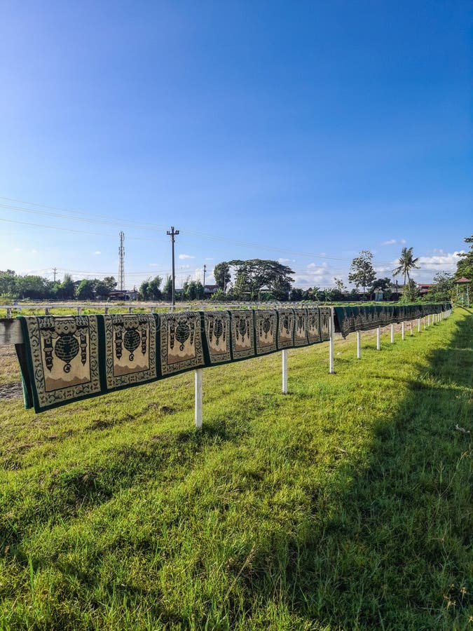 Drying Mosque Carpets Under Bright Sunlight in Preparation for Ramadan ...