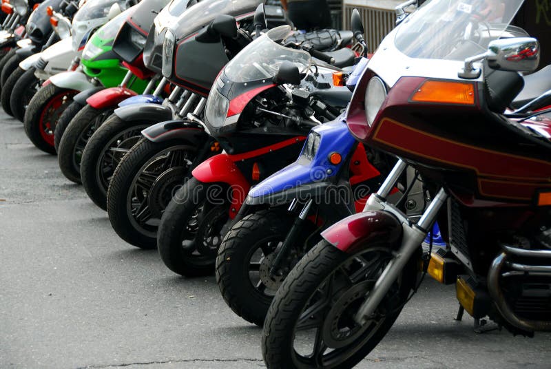 Row of motocycles stock image. Image of bikes, selling - 866693