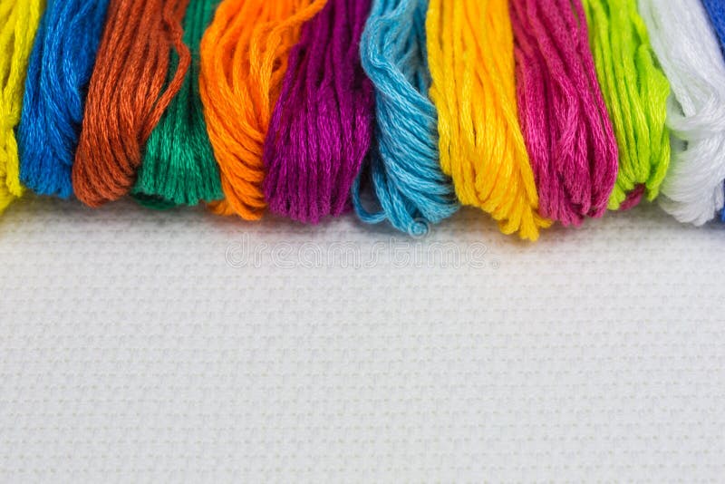 Skeins of embroidery yarn stock image. Image of braids - 7684027