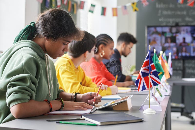 Row of Multicultural Students in Class Stock Image - Image of diversity ...