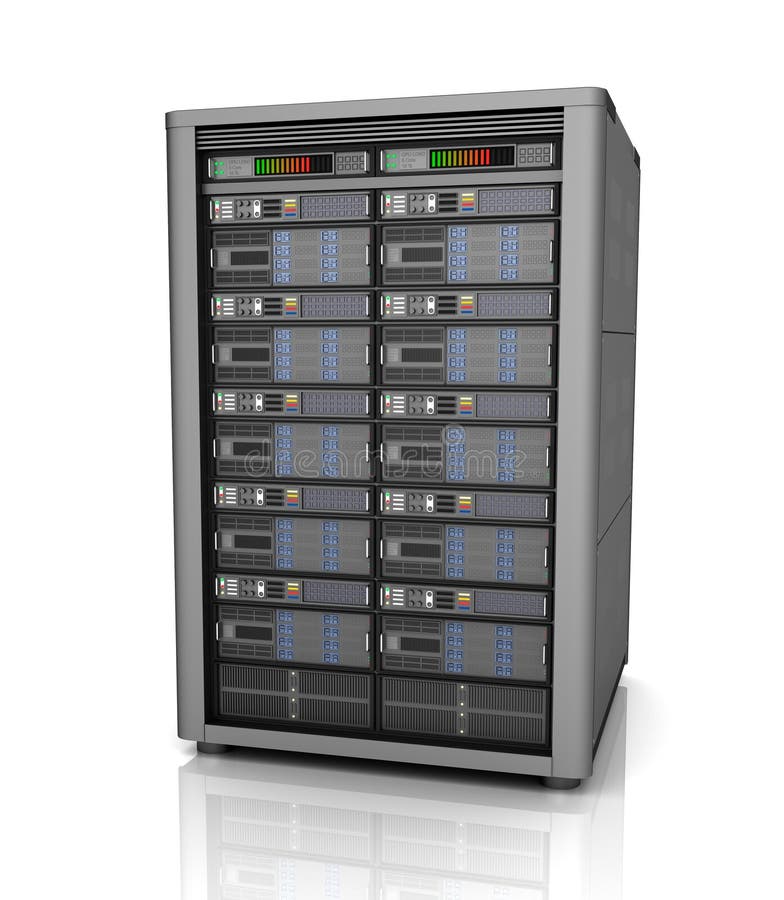 Set of Data Servers on White Background Stock Illustration ...