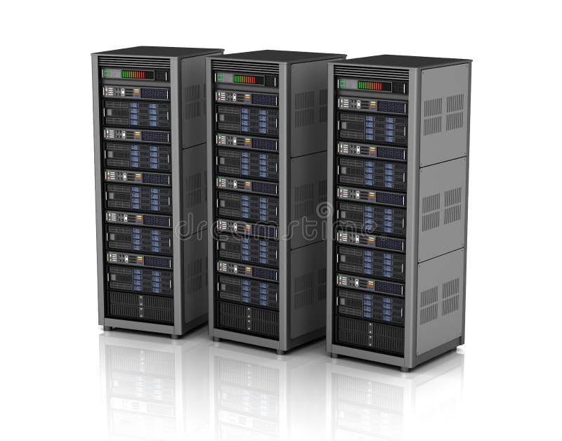 Network Servers in Data Center Stock Illustration - Illustration of ...