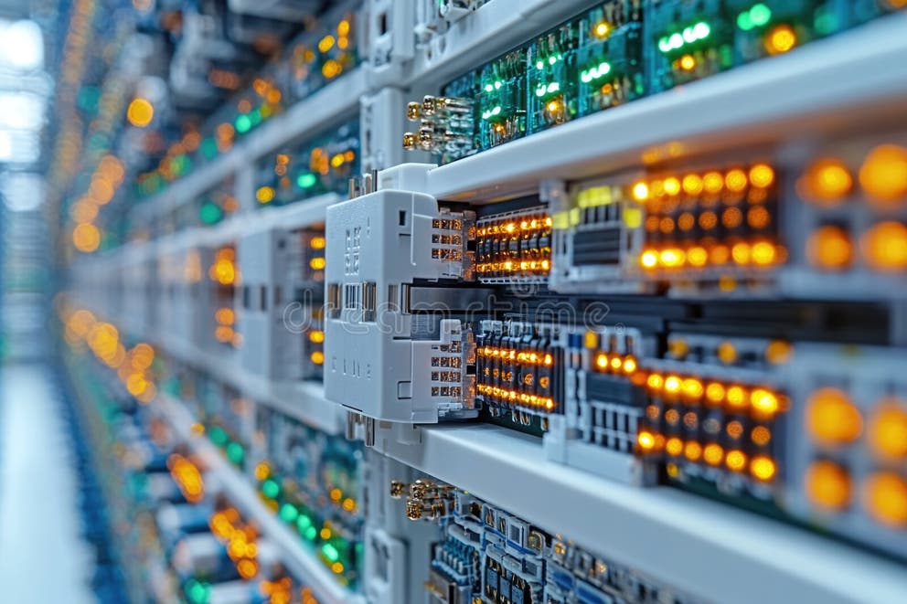 Row of Network Switches in a Data Center, Suitable for it and ...