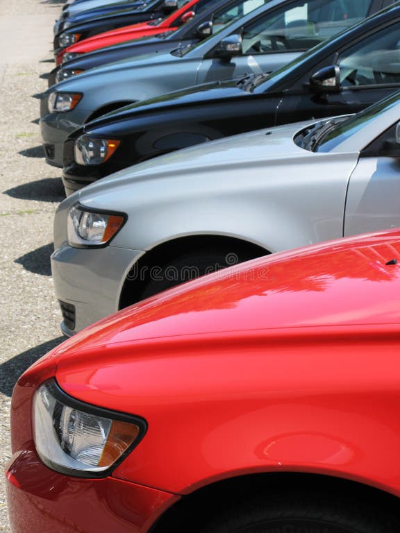 Row of new cars stock image. Image of sale, shiny, motor - 10977039