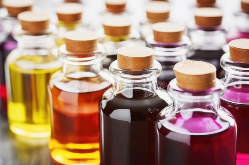 A Row of Newly Labeled Cough Syrup Bottles Stock Image - Image of ...