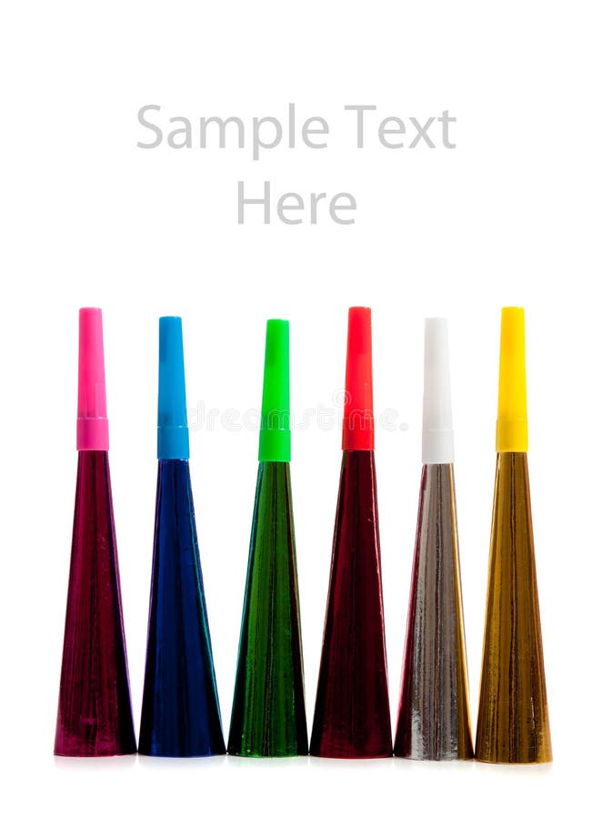 Red and Silver Noise Makers on White Stock Image - Image of noise ...