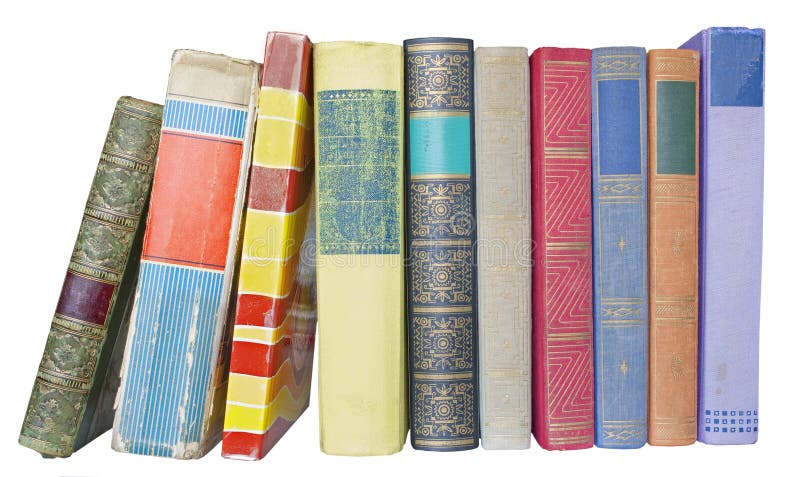 Row of Old Books on Shelf stock image. Image of gold - 27660967