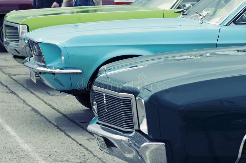 Row of old cars stock image. Image of fast, aligned, dealership - 26919419