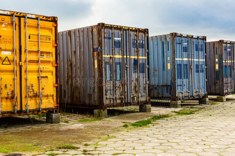 Old Dilapidated Cargo Containers Stock Image - Image of container ...