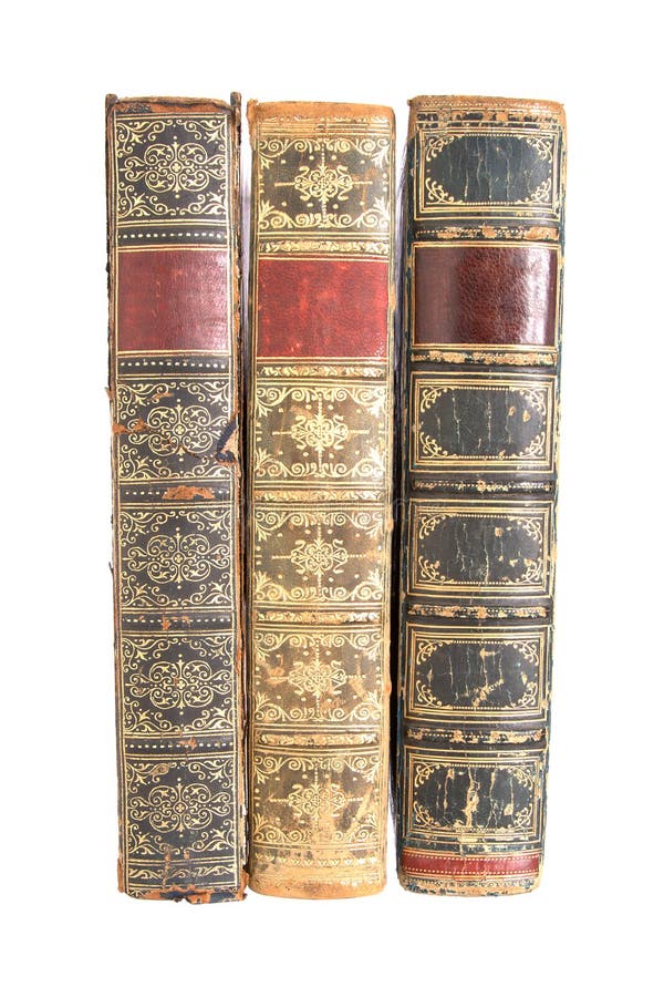 Old Leather Bound Book Spines Stock Photo - Image of literature ...