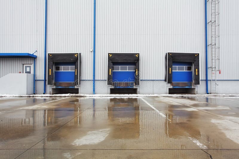 Row of old loading docks stock photo. Image of business - 28992728