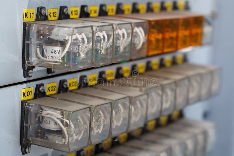 Old relay actuators stock photo. Image of metal, circuit - 67974382