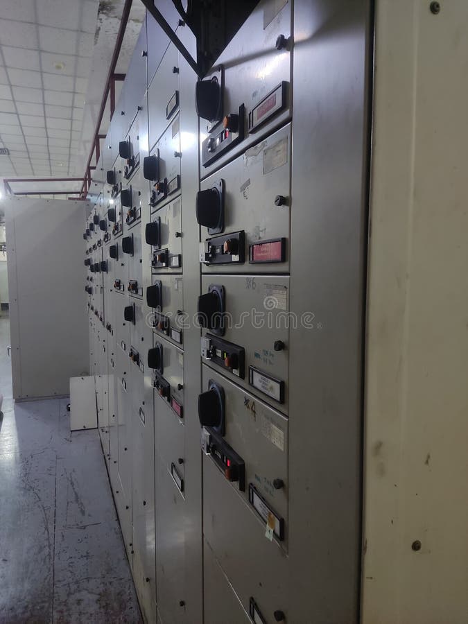 Row of Panel in Machine Rooms Stock Image - Image of panel, transport ...