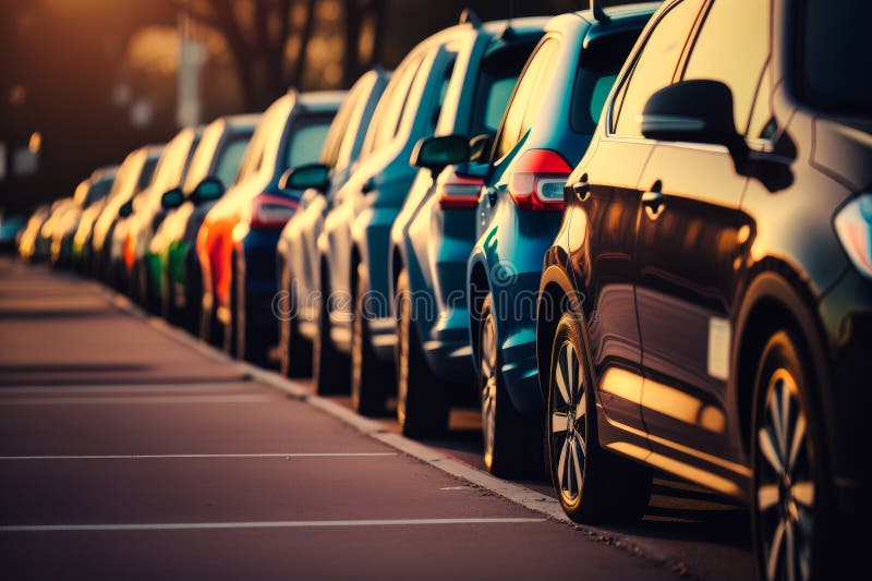 Cars Parking Lot Row Stock Illustrations – 748 Cars Parking Lot Row ...