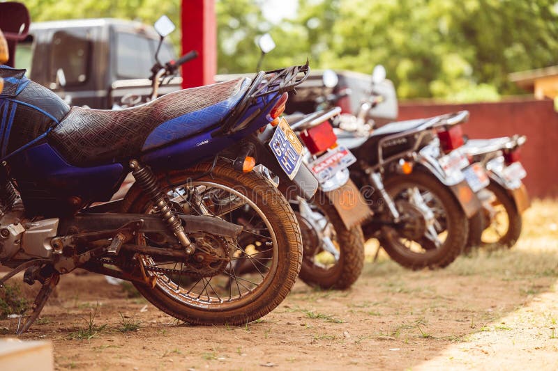 Parked Motorcycles in a Row Editorial Stock Image - Image of wheels ...