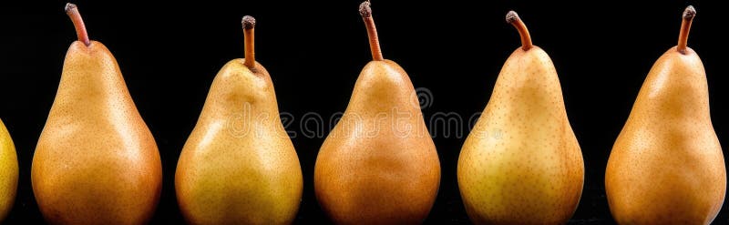 A Row of Pears with Different Colors, AI Stock Photo - Image of ripe ...