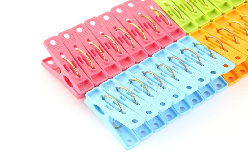 Row of Peg Package Focus Near Blue Stock Image - Image of package ...