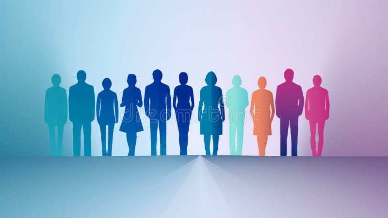 Row of People Standing Together Stock Photo - Image of line, generated ...
