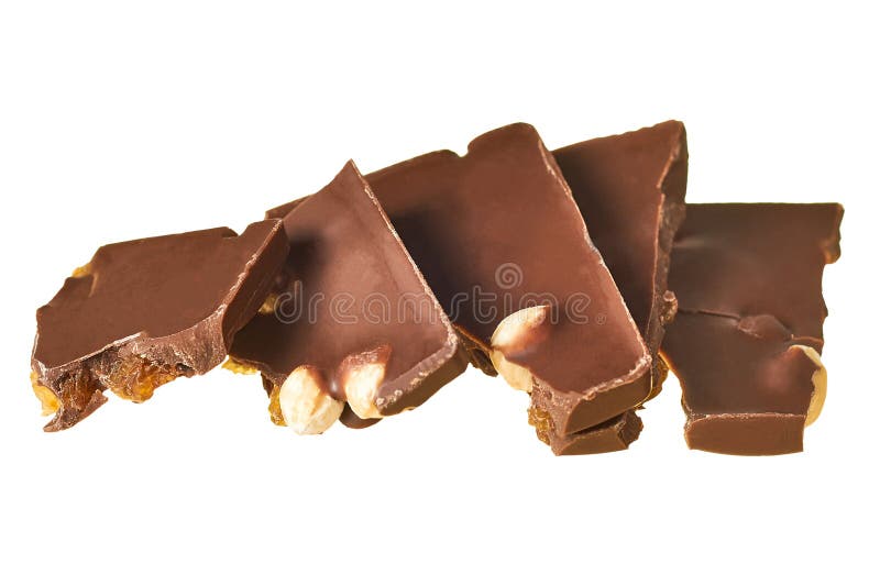 Row of Pieces of Rectangular Chocolate Bar with Peanut and Raisin ...