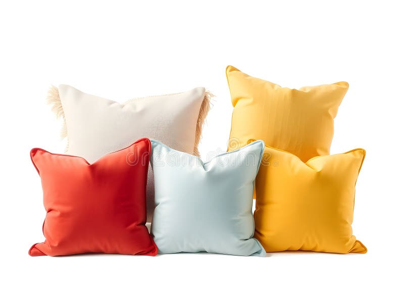 A Row of Pillows with Different Colors and Textures Stock Illustration ...