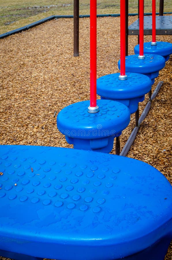 Row of Playground Jumping Pads Stock Image - Image of outdoors, jungle ...