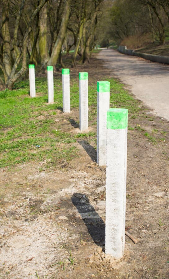 Row of poles stock image. Image of outdoor, footpath - 39922569
