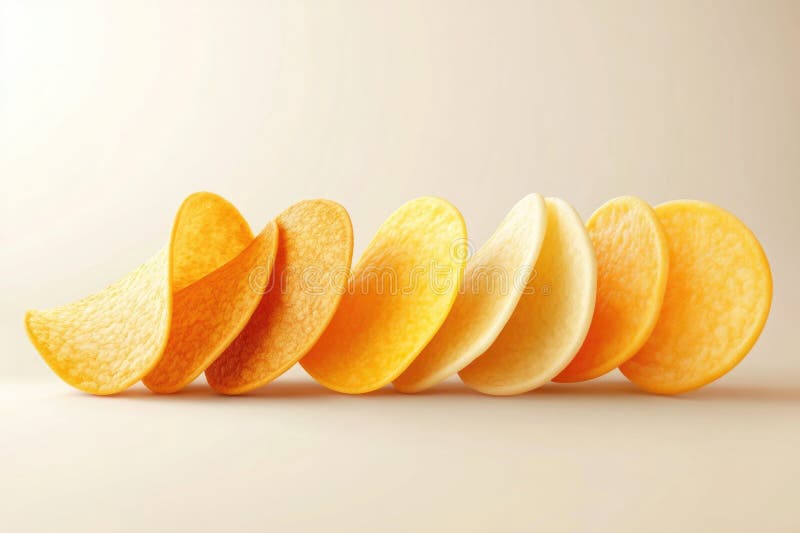 Row of Potato Chips with Different Colors Stock Image - Image of fresh ...