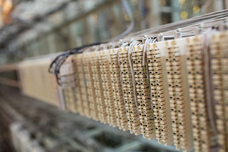 Row of Punch-down Terminal Blocks is Being Shown in Flat Design ...