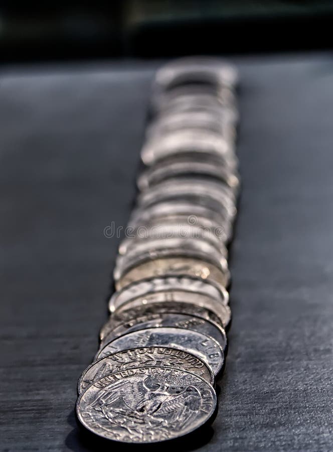 Row of quarters stock image. Image of profit, quarter - 190262083